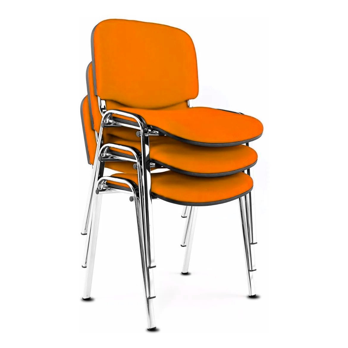 Silla Lisy Fija Tapizada – s/ Brazos – Base Cromada | mobilarg.com.ar